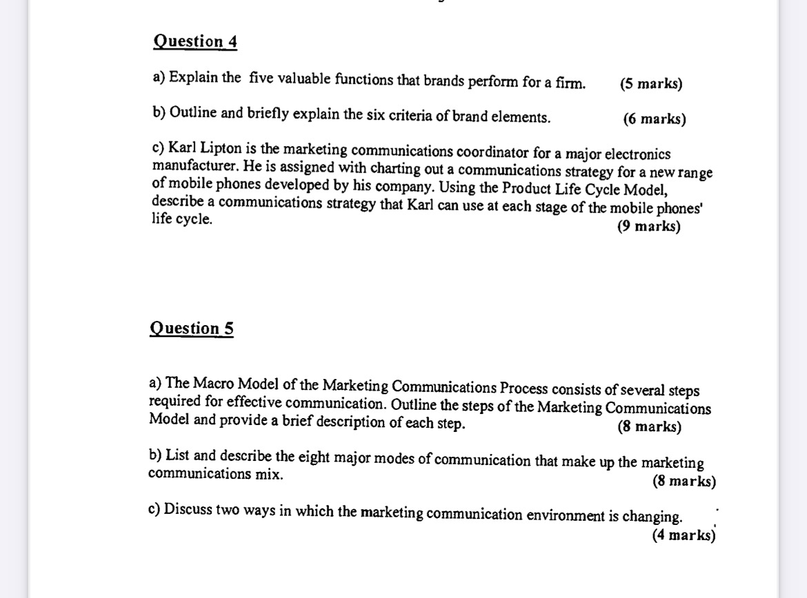 Solved Question 4a) ﻿Explain the five valuable functions | Chegg.com