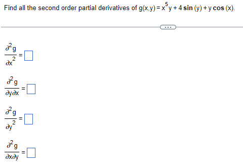 Solved Find all the second order partial derivatives of | Chegg.com