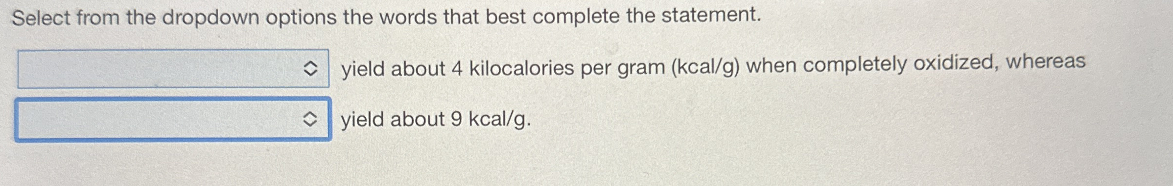 Solved Select from the dropdown options the words that best | Chegg.com