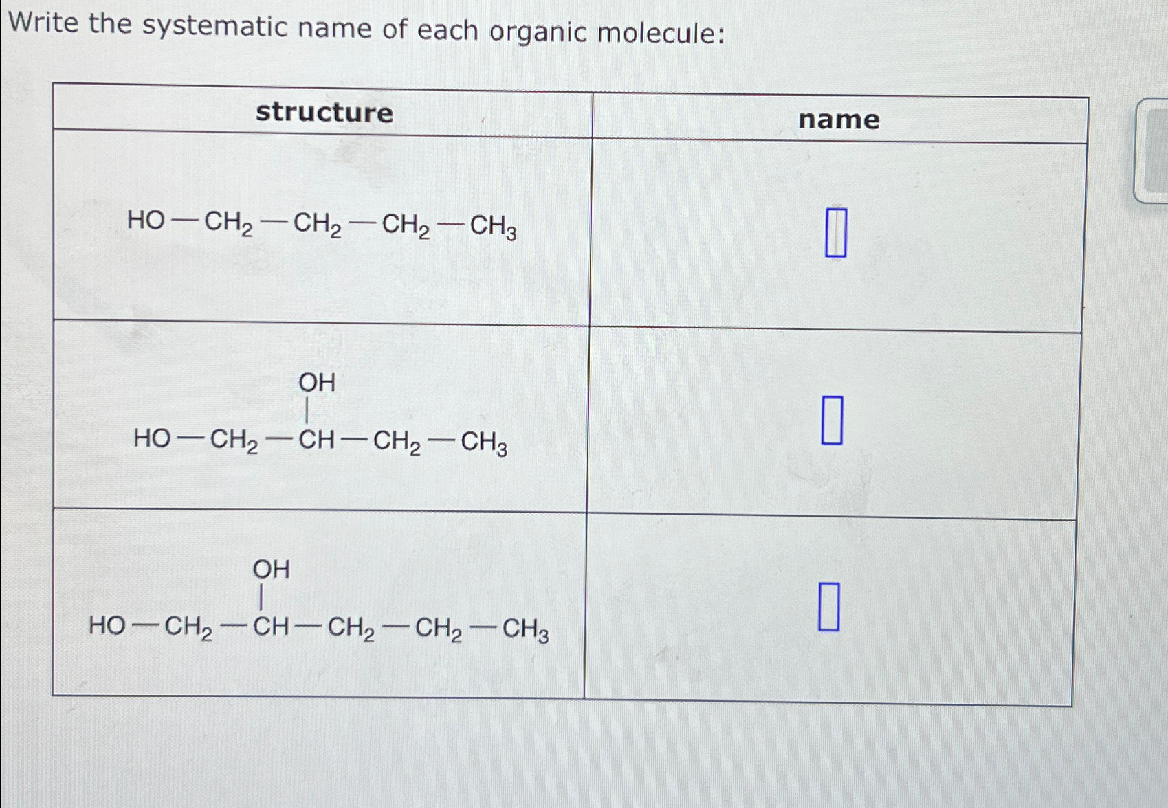 Solved Write the systematic name of each organic | Chegg.com