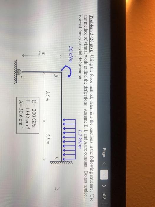 Solved Page > of 2 Problem 3 (20 pts): Using the force | Chegg.com
