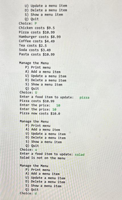 Solved 5. Define the displayChoices0 function. - Parameter: | Chegg.com