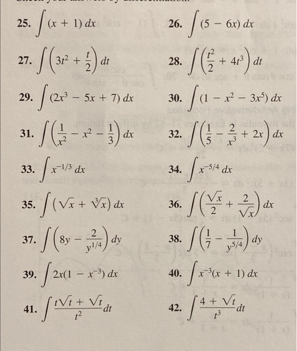 Solved Finding Indefinite Integrals In Exercises 25–70, find | Chegg.com