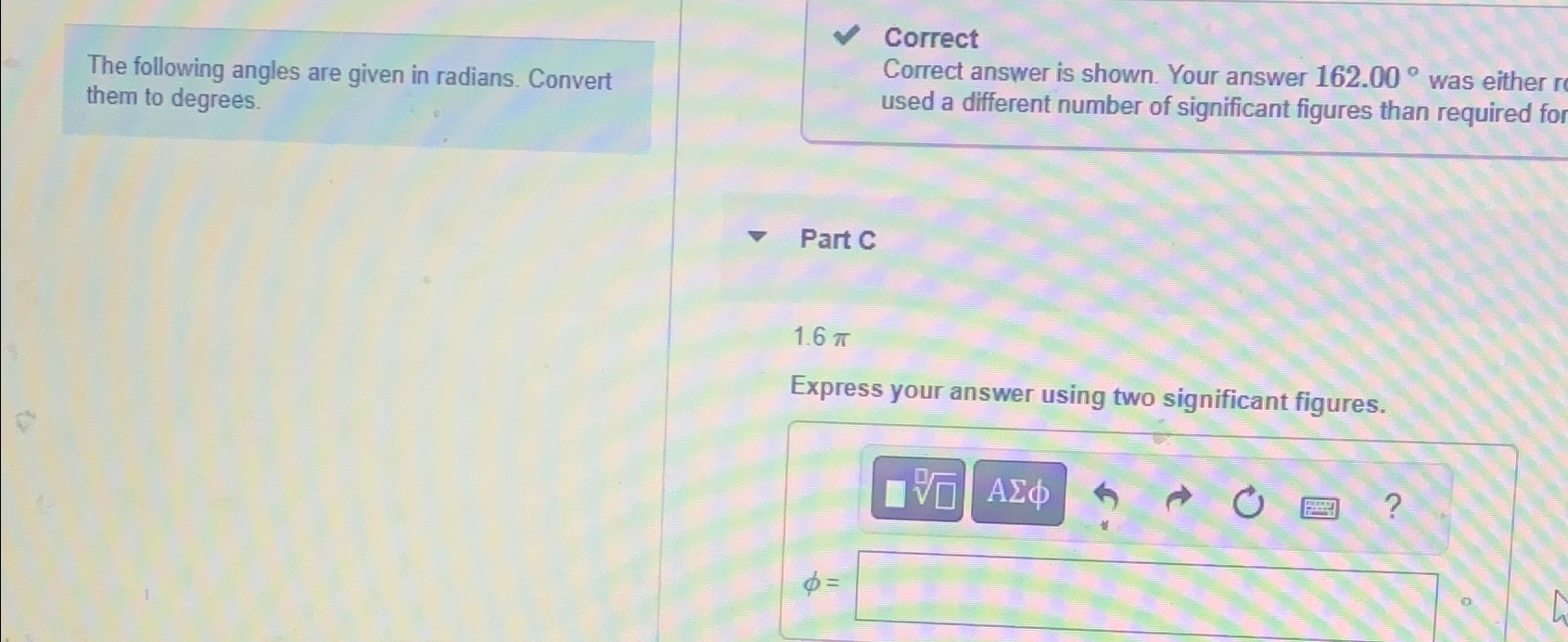 Solved The following angles are given in radians. Convert | Chegg.com