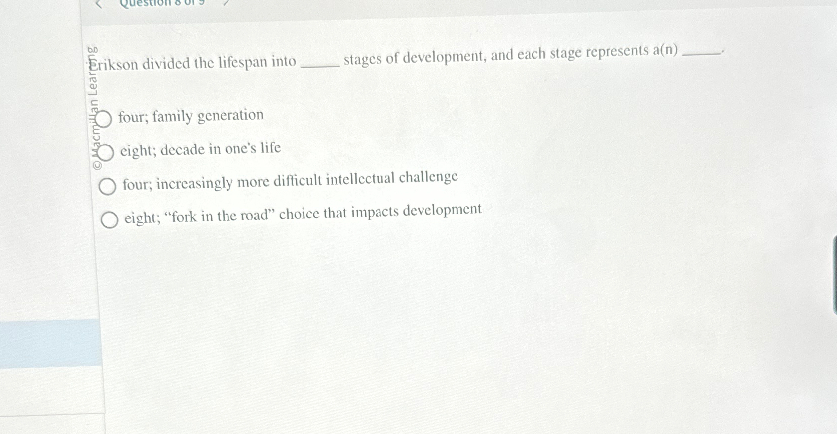 Solved stages of development, and each stage represents | Chegg.com