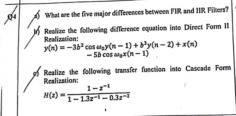 04A) ﻿What are the five major differences between FIR | Chegg.com