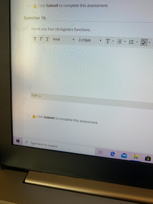 Solved Click Submit to complete this assessment. Question 10 | Chegg.com
