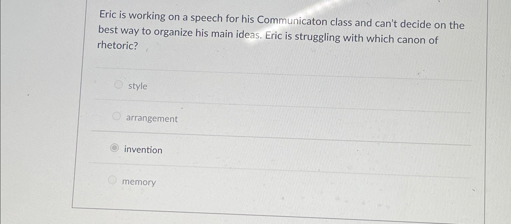 Solved Eric is working on a speech for his Communicaton | Chegg.com