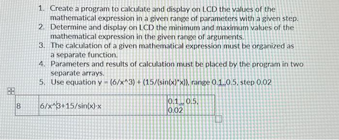 Solved 1. Create a program to calculate and display on LCD | Chegg.com