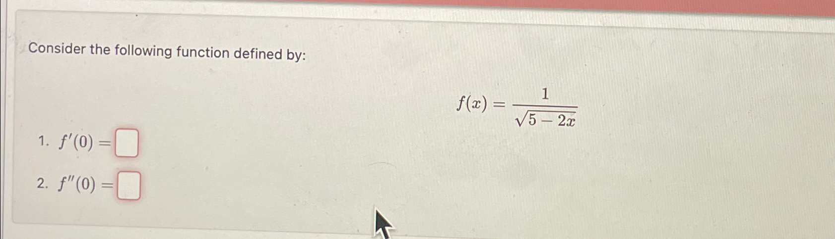 Solved Consider the following function defined | Chegg.com