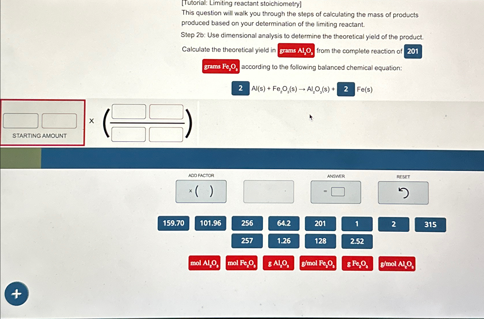 Solved [Tutorial: Limiting reactant stoichiometry]This | Chegg.com