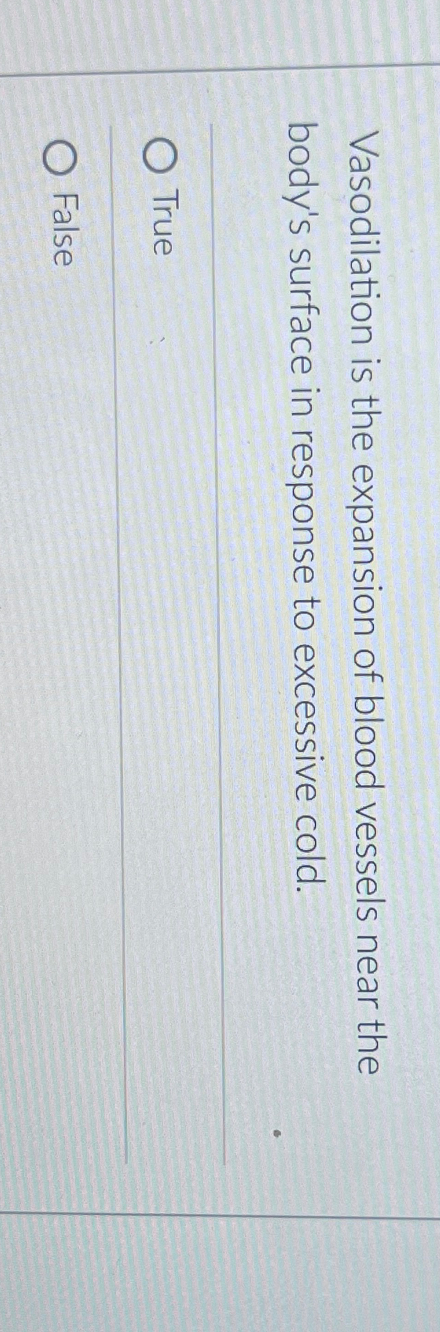 Solved Vasodilation is the expansion of blood vessels near | Chegg.com