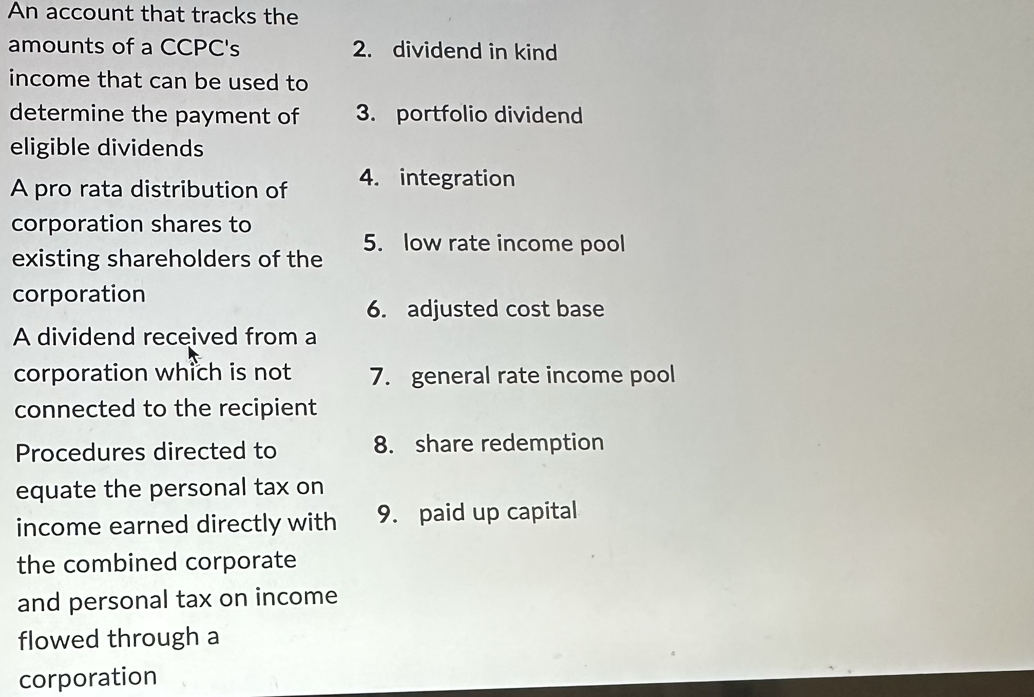 Solved An account that tracks the amounts of a CCPC's income | Chegg.com