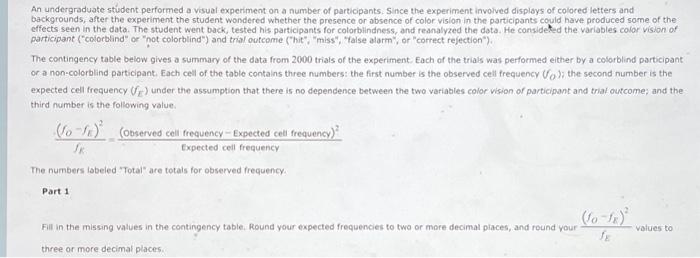 Solved Fill in the missing values in the contingency tabie. | Chegg.com