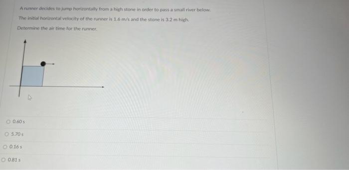 Solved A numer decides to hump horizontally from a high | Chegg.com