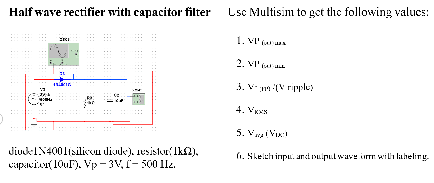 Solved use multisim to find the following: | Chegg.com