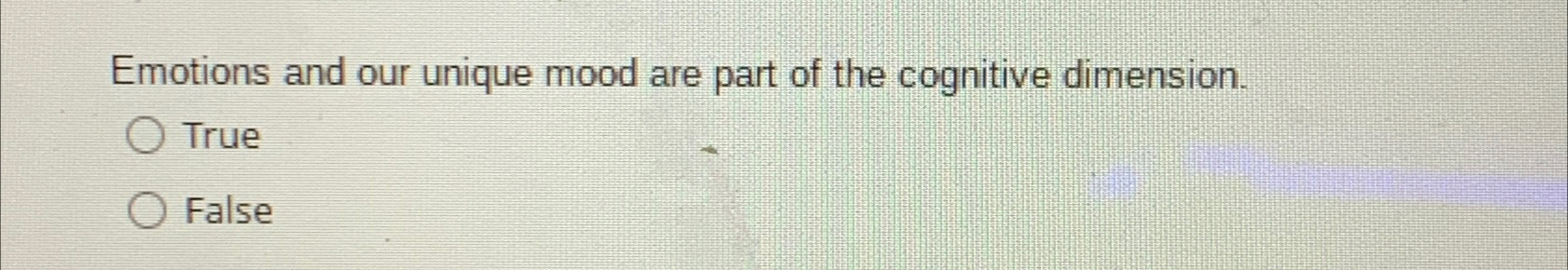 Solved Emotions and our unique mood are part of the | Chegg.com