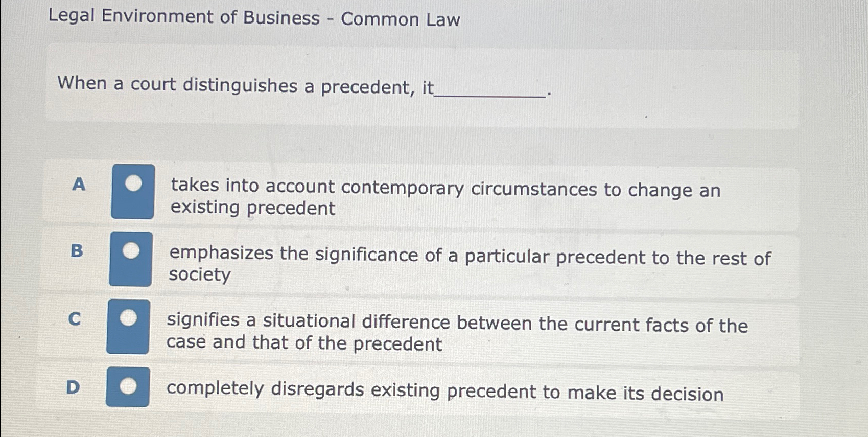 Solved Legal Environment of Business - ﻿Common LawWhen a | Chegg.com