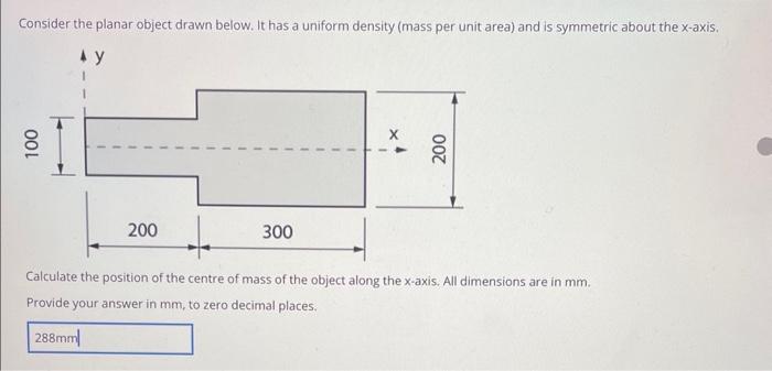 Solved Consider the planar object drawn below. It has a | Chegg.com