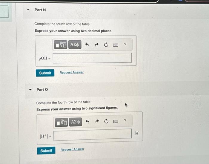 Complete the first row of the table. Express your | Chegg.com