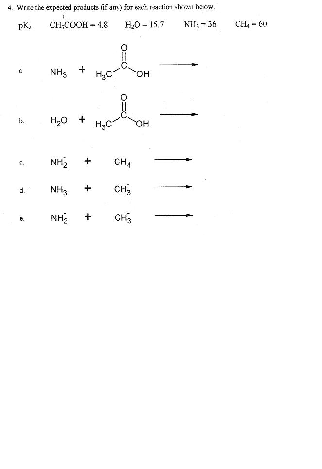 Solved Write the expected products (if any) for each | Chegg.com
