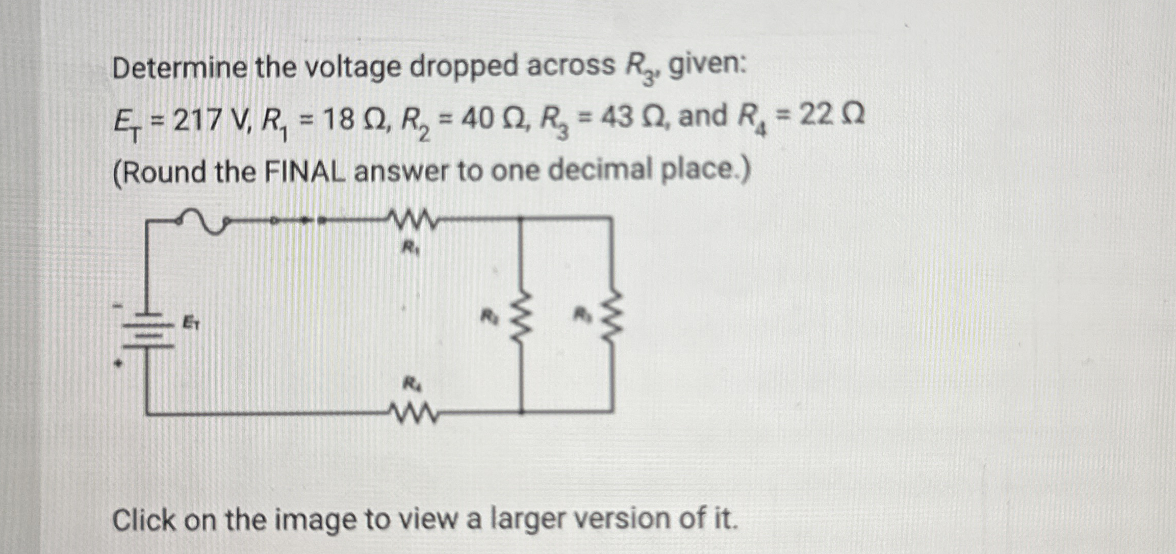 Determine the voltage dropped across R3, | Chegg.com