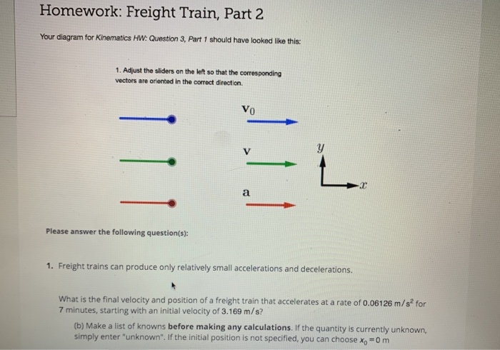 Solved Homework: Freight Train, Part 2 Your diagram for | Chegg.com