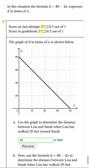 Solved Use the graph to determine the distance between Lisa | Chegg.com
