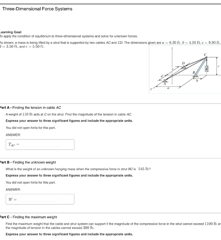 Solved Three-Dimensional Force Systems_earning Goal:To apply | Chegg.com