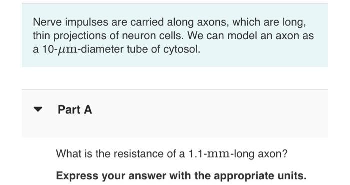 Solved Nerve impulses are carried along axons, which are | Chegg.com