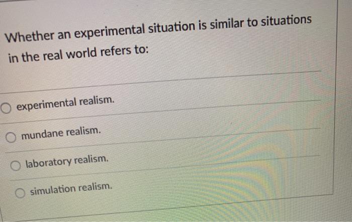 Solved Whether an experimental situation is similar to | Chegg.com