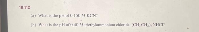 (b) What is the pH of 0.40 M triethylammonium | Chegg.com