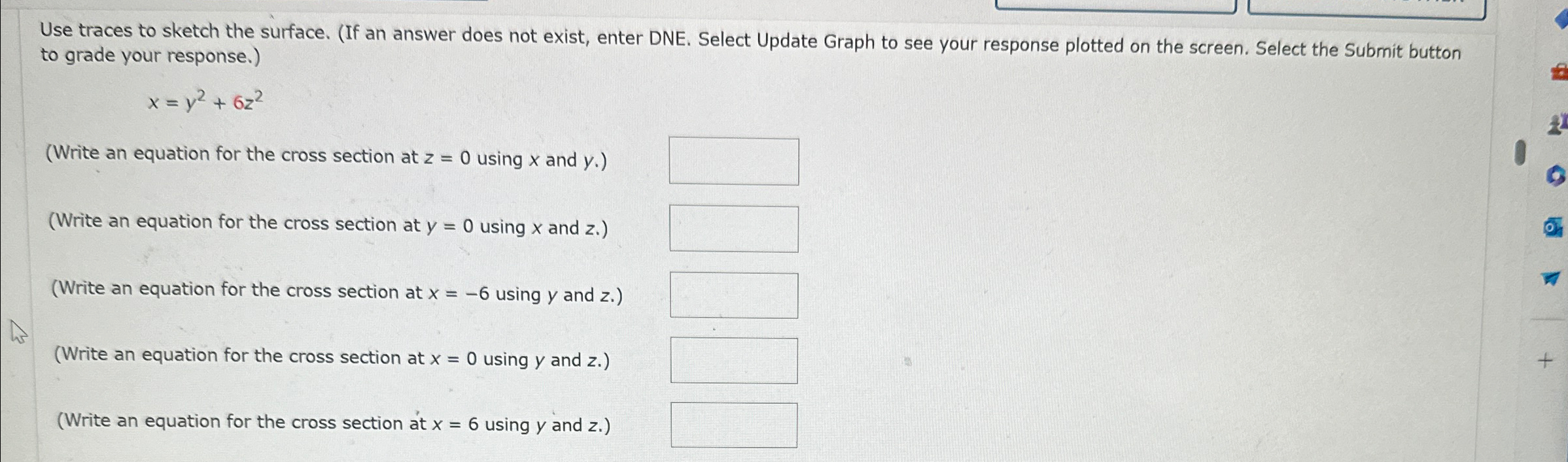 Solved Use traces to sketch the surface. (If an answer does | Chegg.com