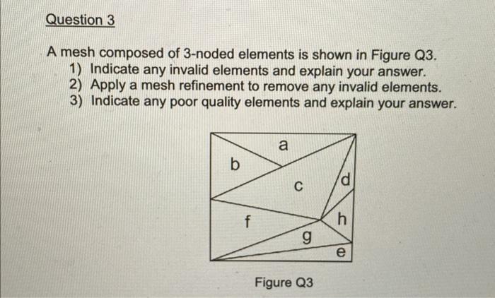 Solved A mesh composed of 3-noded elements is shown in | Chegg.com