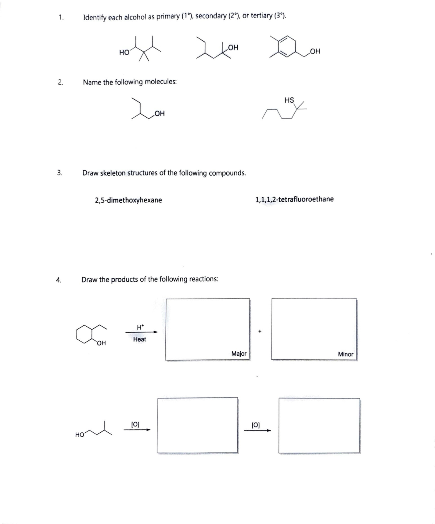 Solved Identify each alcohol as primary (1°), ﻿secondary | Chegg.com