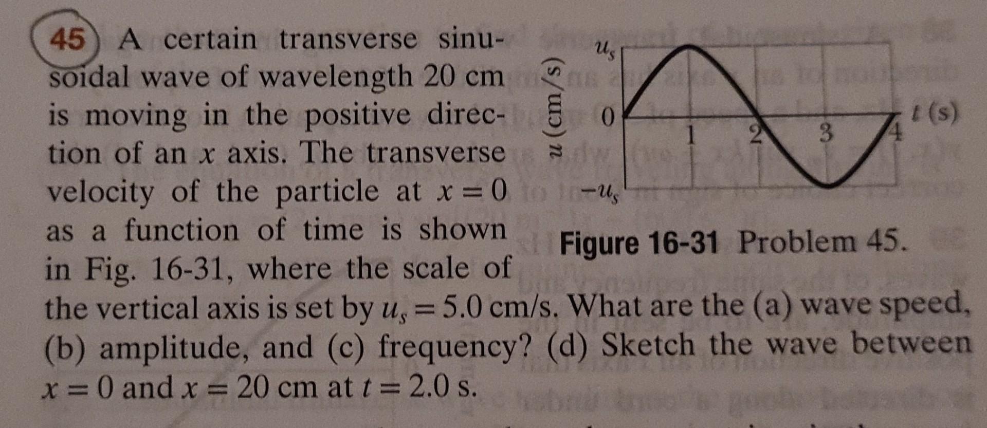 Solved 45) A certain transverse sinusoidal wave of | Chegg.com