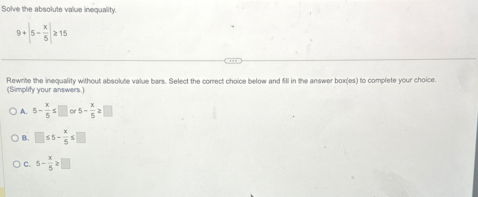 Solved Solve the absolute value | Chegg.com