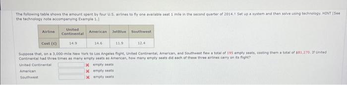 Continental had three timet as many endy seats as | Chegg.com