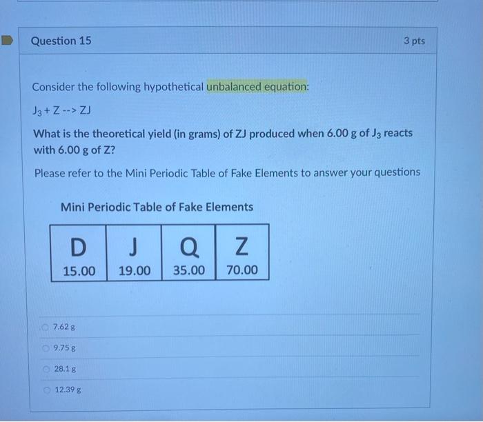Solved Consider the following hypothetical unbalanced | Chegg.com