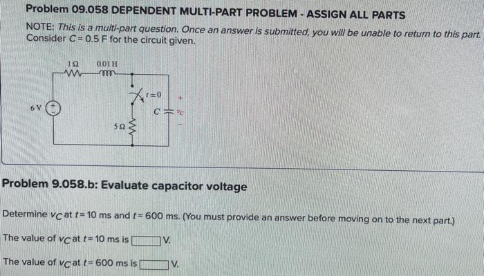 Solved Problem 09.058 DEPENDENT MULTI-PART PROBLEM - ASSIGN | Chegg.com