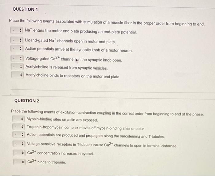Solved QUESTION 1 Place the following events associated with | Chegg.com