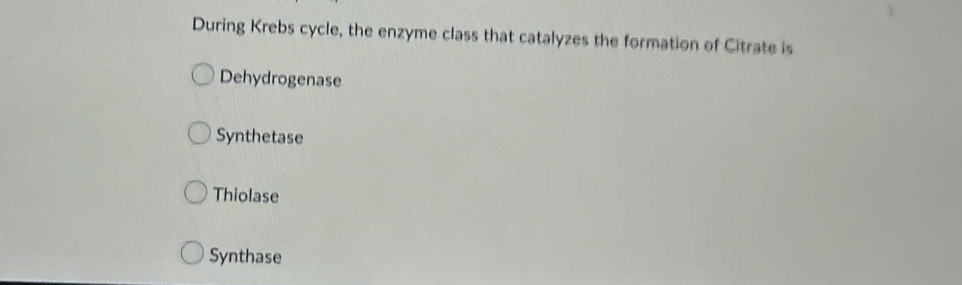 Solved During Krebs cycle, the enzyme class that catalyzes | Chegg.com