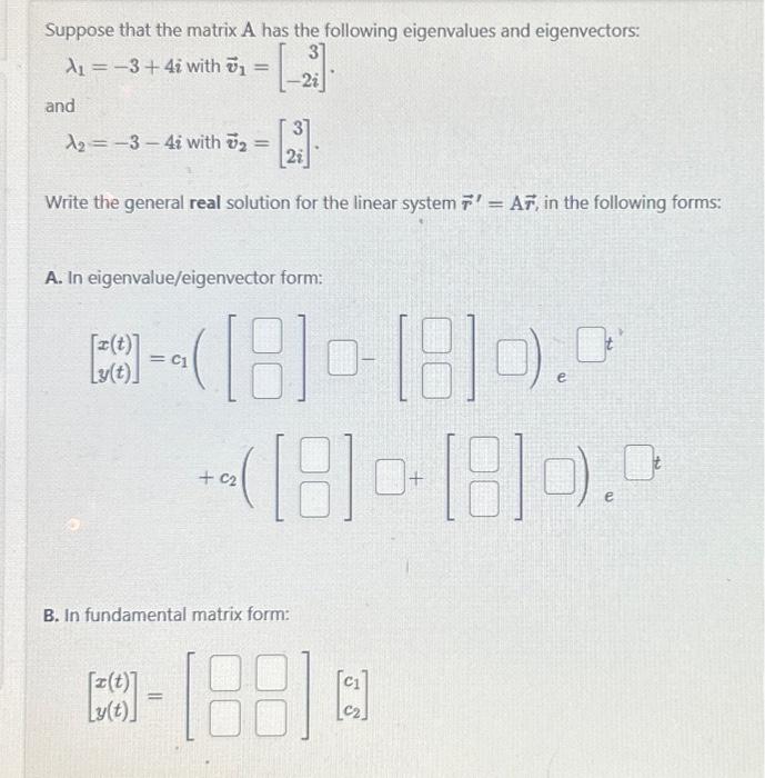 Solved Suppose that the matrix A has the following | Chegg.com