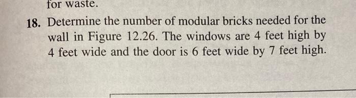 Solved 8. Determine the number of modular bricks needed for | Chegg.com