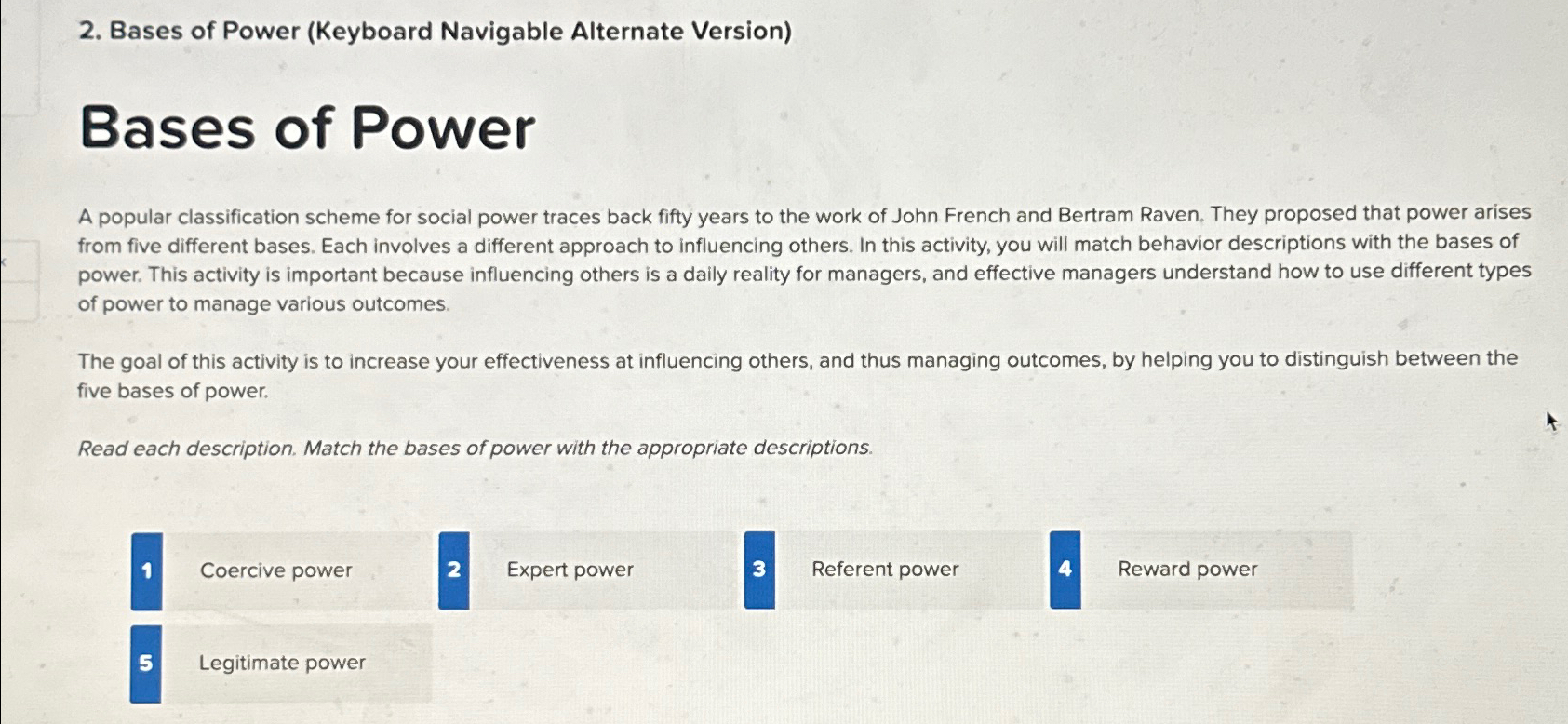 Solved Bases of Power (Keyboard Navigable Alternate | Chegg.com