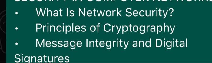 Solved - What Is Network Security? - Principles of | Chegg.com