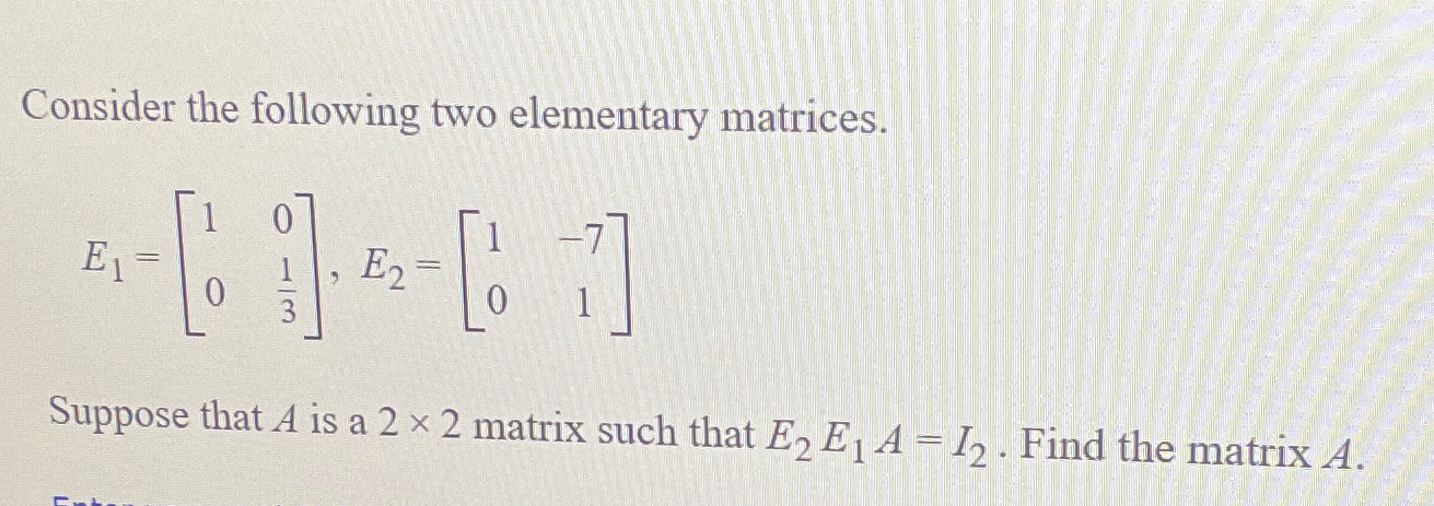 Solved Consider the following two elementary | Chegg.com