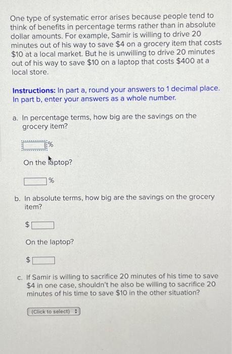 Solved One type of systematic error arises because people | Chegg.com
