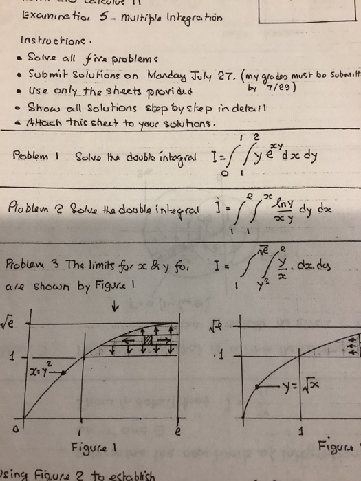 Solved Examine tio 5 - multiple Integration Instso etione . | Chegg.com