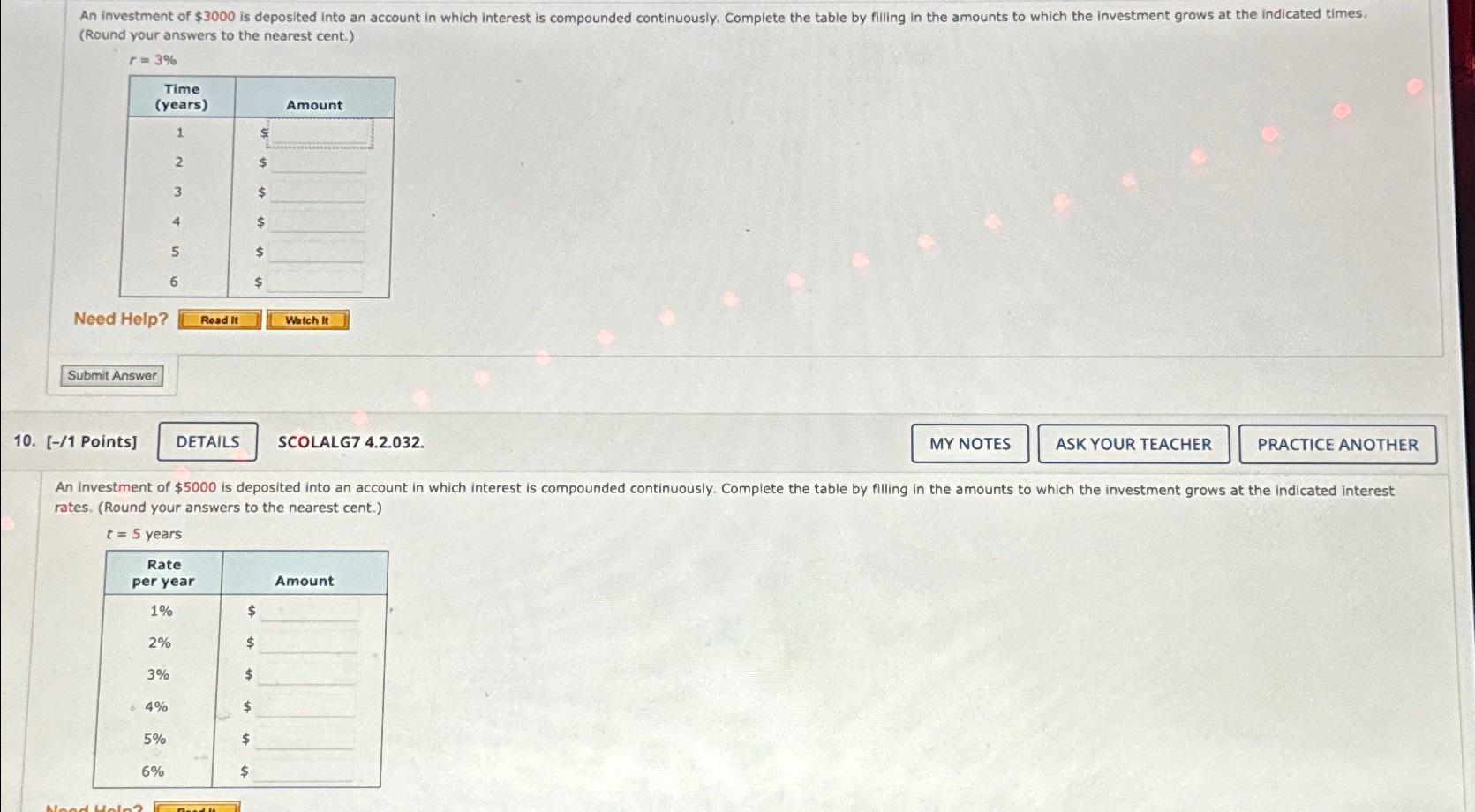Solved (Round your answers to the nearest | Chegg.com